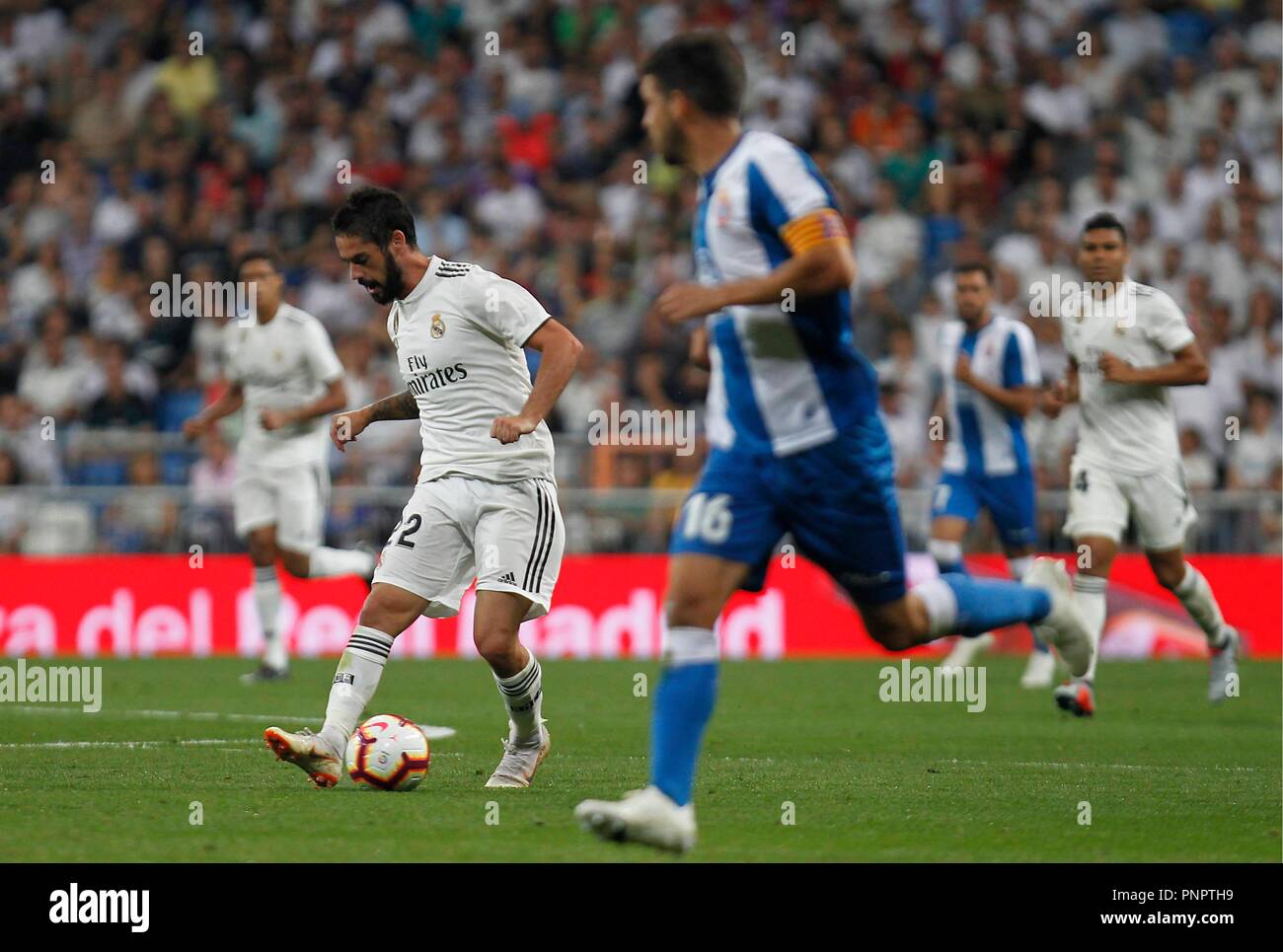 Soccer match between Real Madrid and EspaÃ±ol of the 2018/2019 Spanish ...