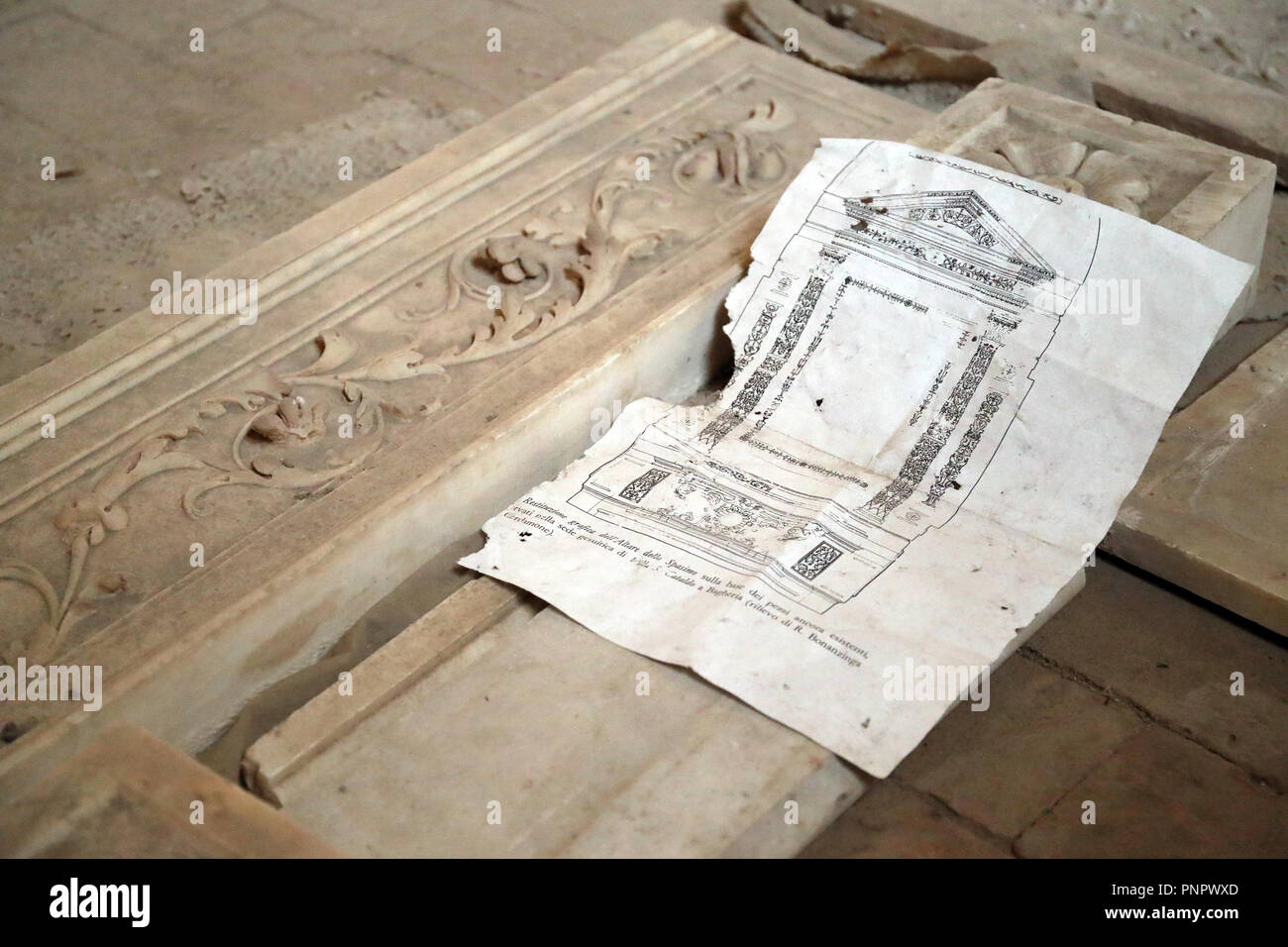 Palermo, part of the conservative restoration of the altar of the ...