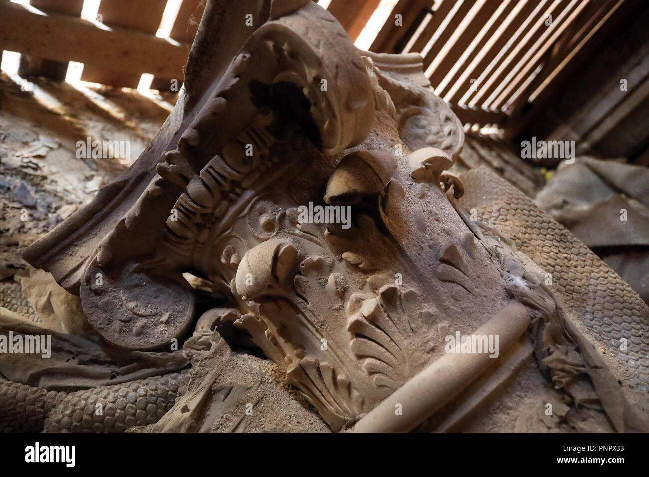 Palermo, part of the conservative restoration of the altar of the ...