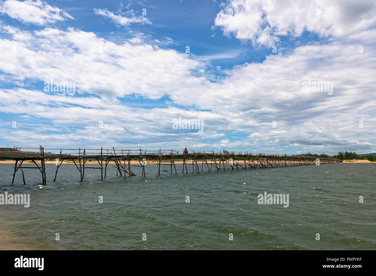 Ong Cop wooden bridge in Phu Yen Vietnam Stock Photo - Alamy