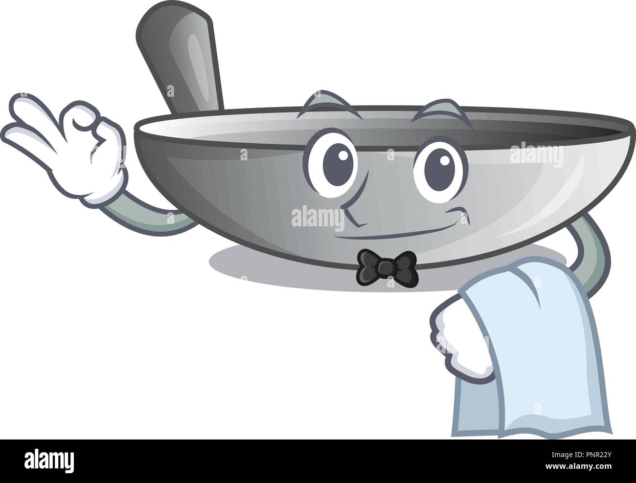 Waiter cartoon wok on the kitchen utensil Stock Vector Image & Art - Alamy