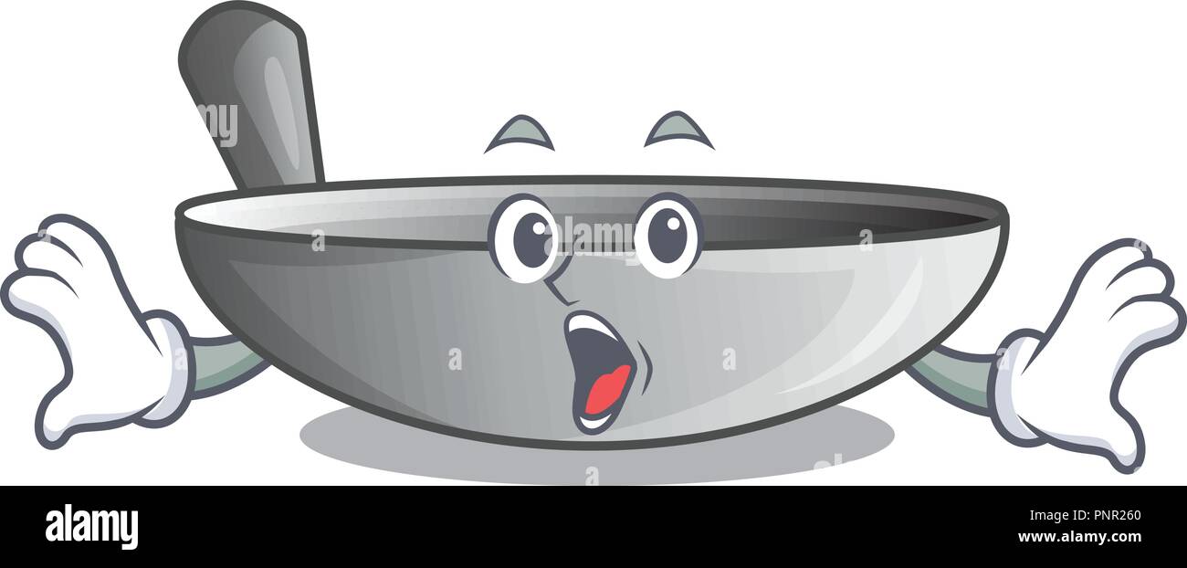Surprised cartoon wok on the kitchen utensil Stock Vector Image & Art ...
