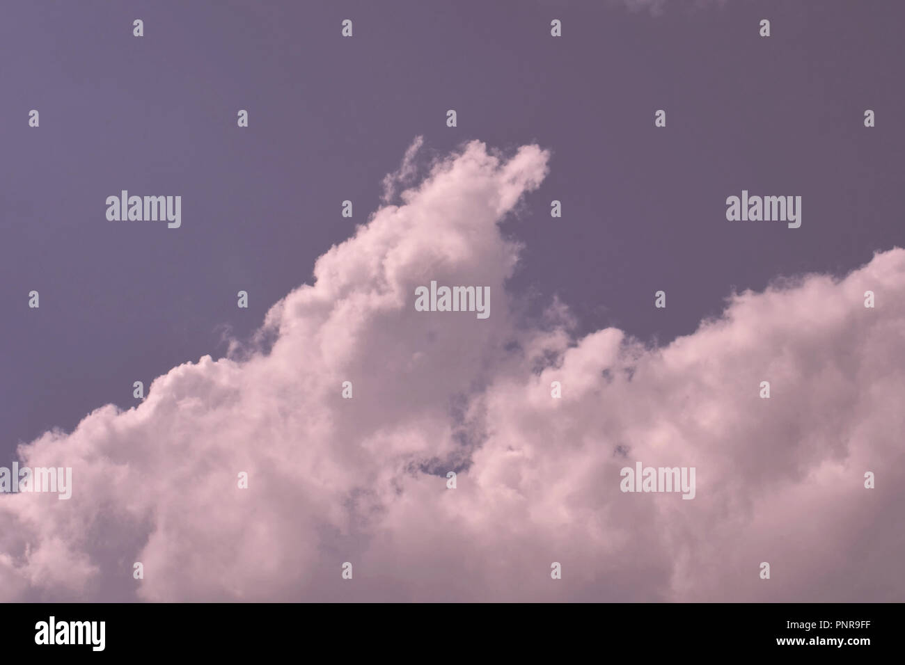 Nature background. Fluffy soft clouds in sky toned Stock Photo - Alamy