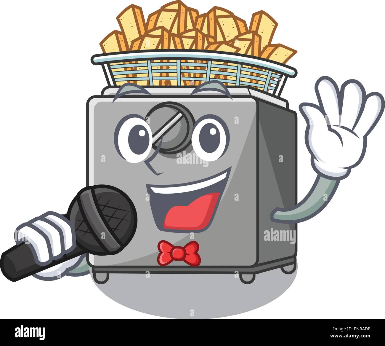 Singing cooking french fries in deep fryer cartoon Stock Vector Image ...