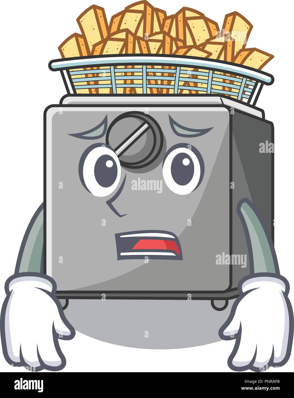 Afraid cooking french fries in deep fryer cartoon Stock Vector Image ...