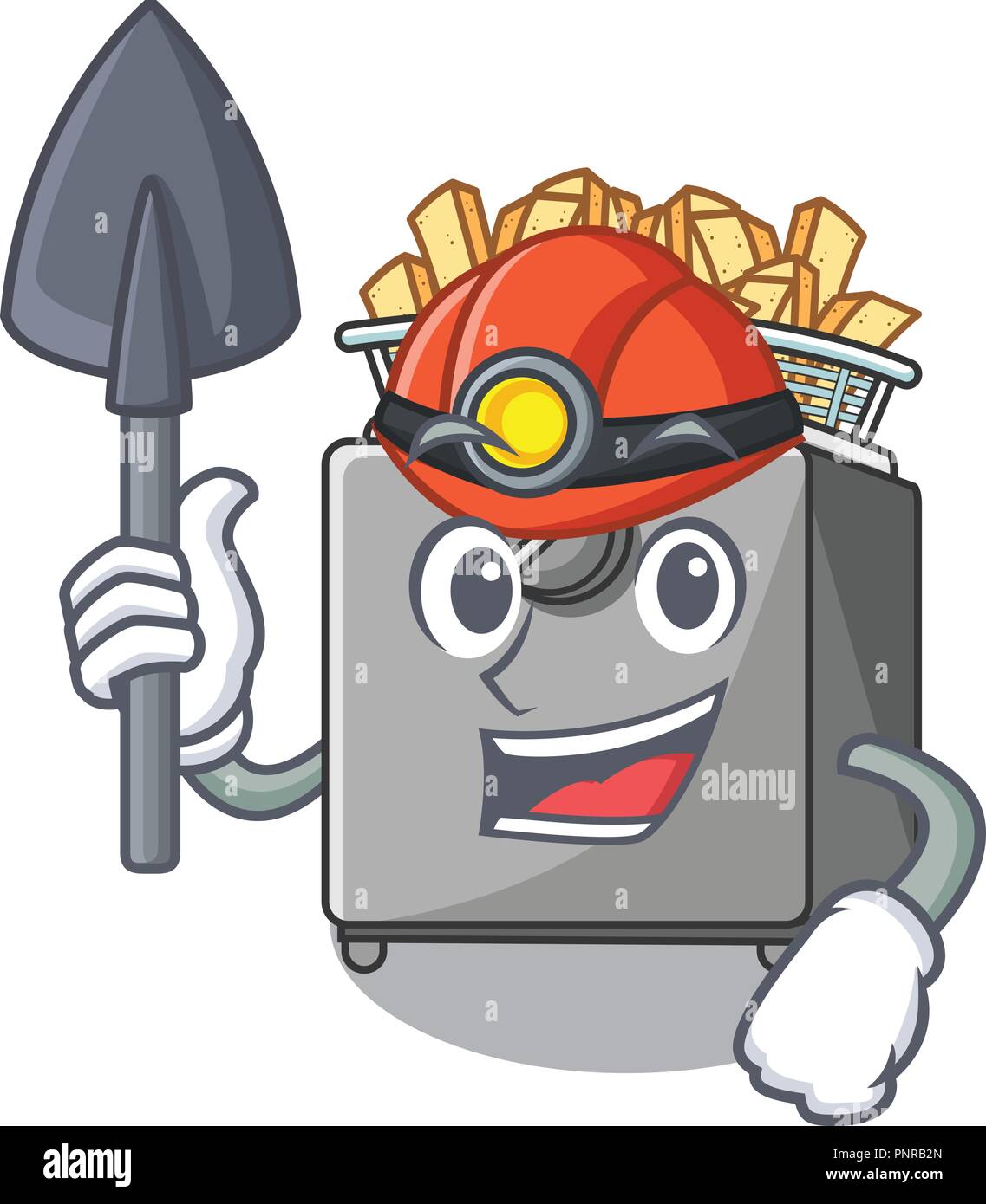 Miner cooking french fries in deep fryer cartoon Stock Vector Image ...