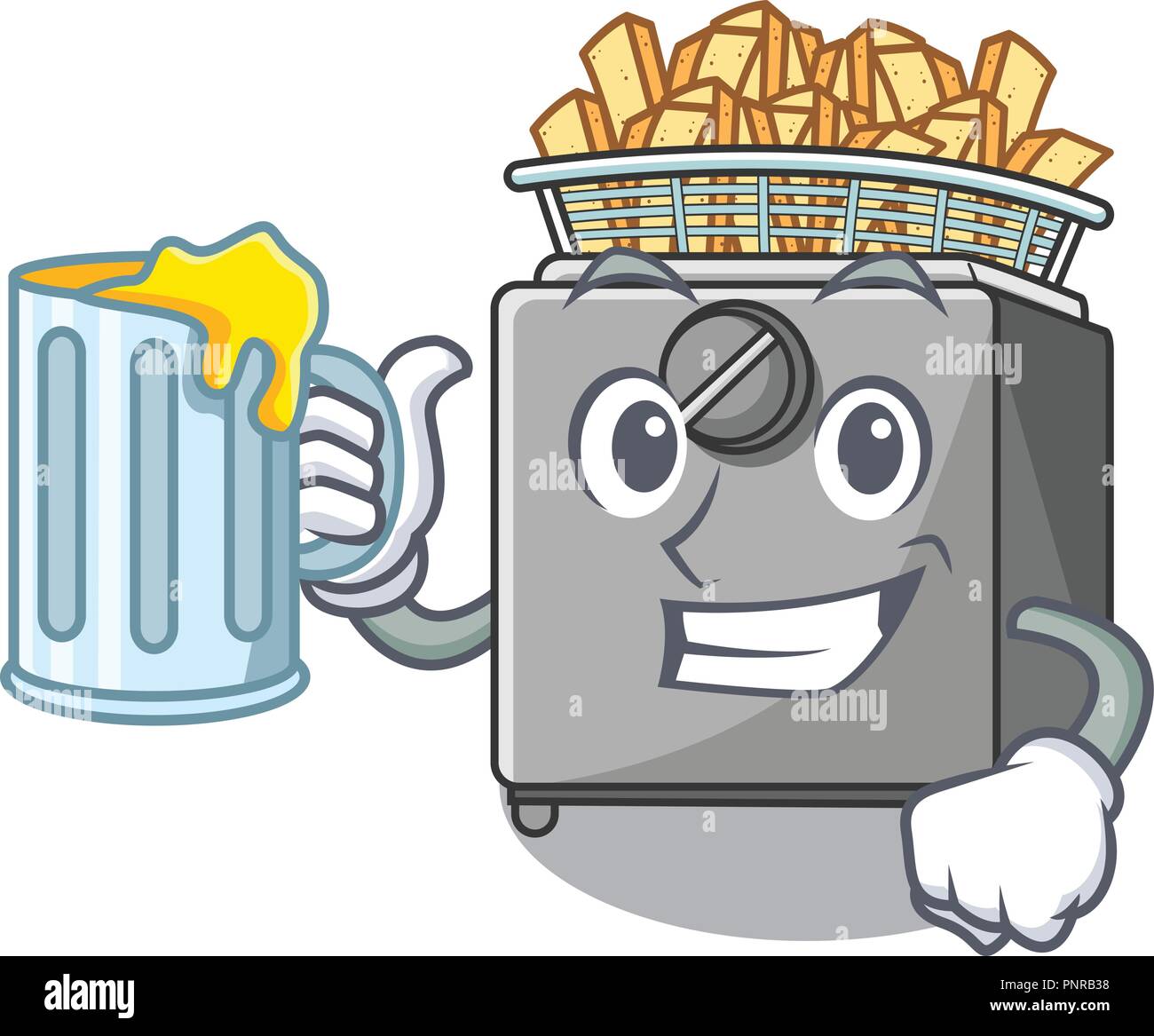 With juice cooking french fries in deep fryer cartoon Stock Vector ...