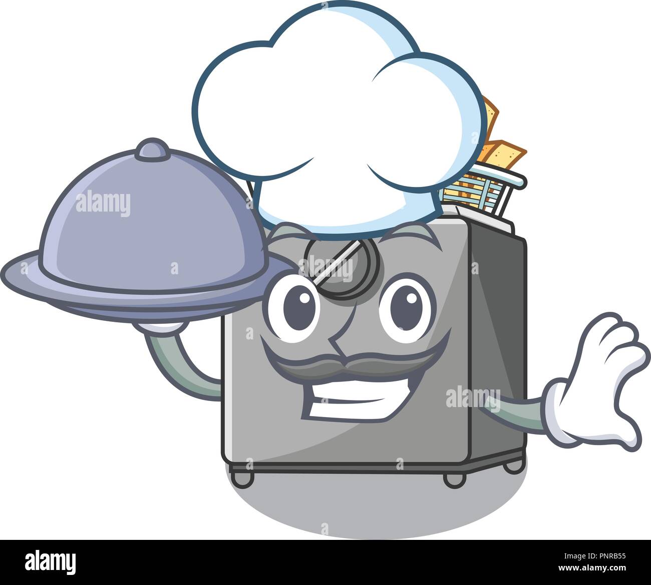 Chef with food cooking french fries in deep fryer cartoon Stock Vector ...