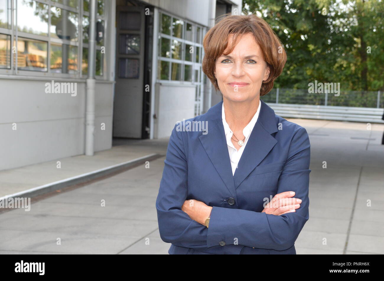 Trumpf CEO Nicola Leibinger-Kammueller cracks a smile during Merkel ...