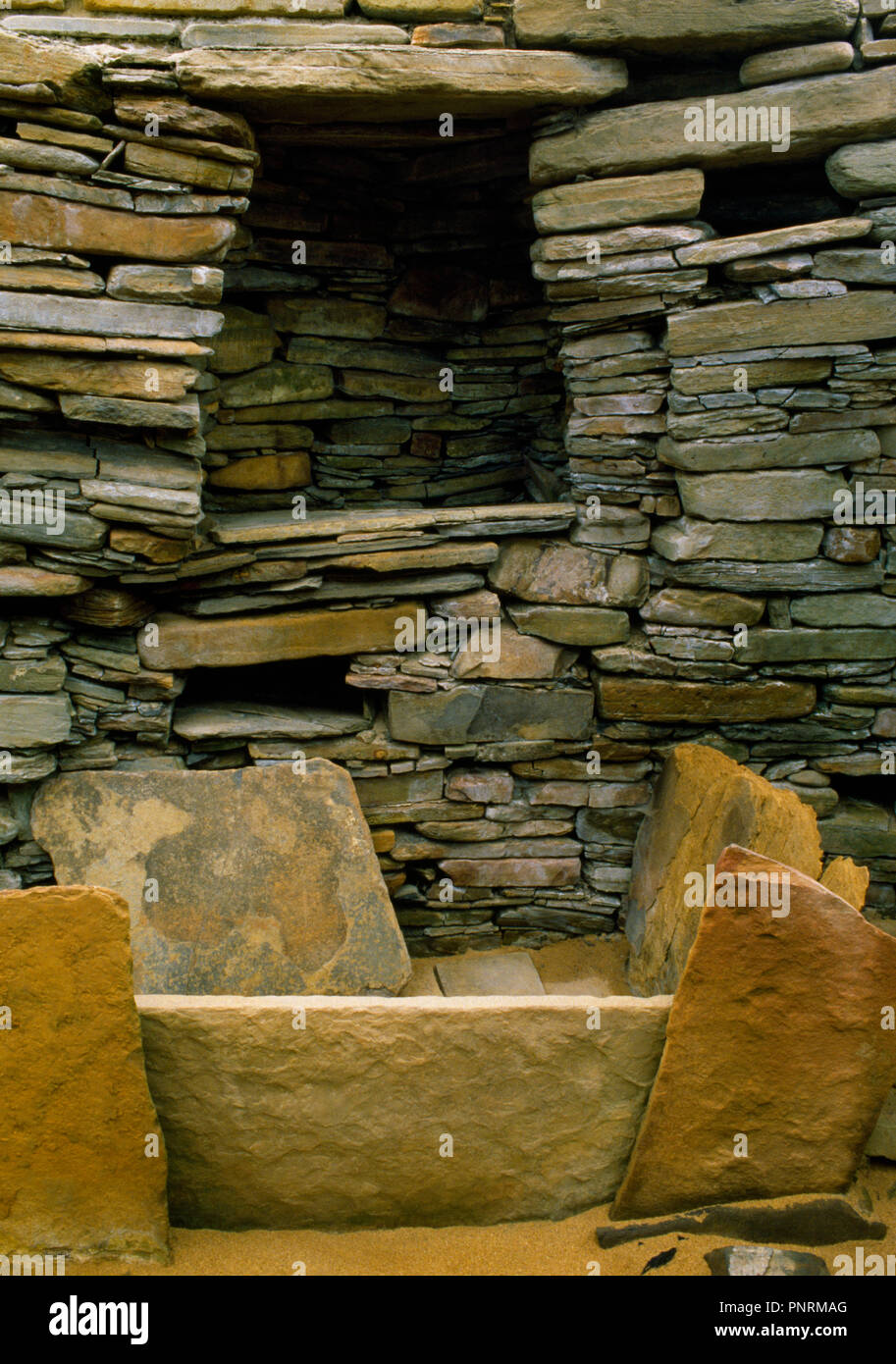 House 7 at Skara Brae Neolithic settlement, Orkney, Scotland, UK ...