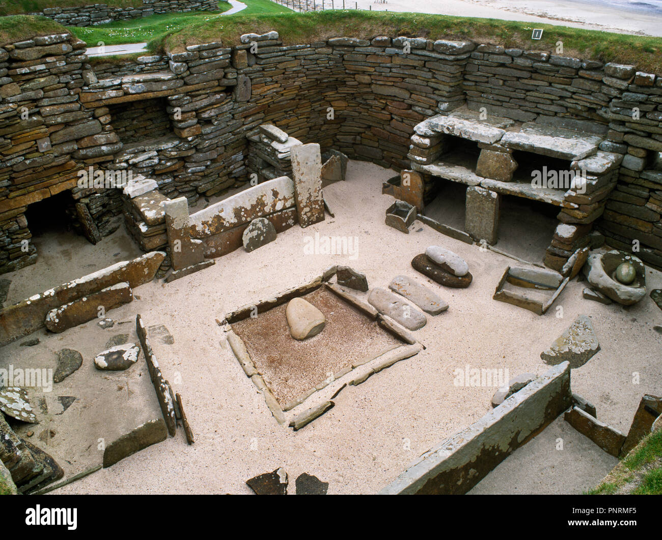 House 1 at Skara Brae Neolithic settlement, Orkney, Scotland, UK ...
