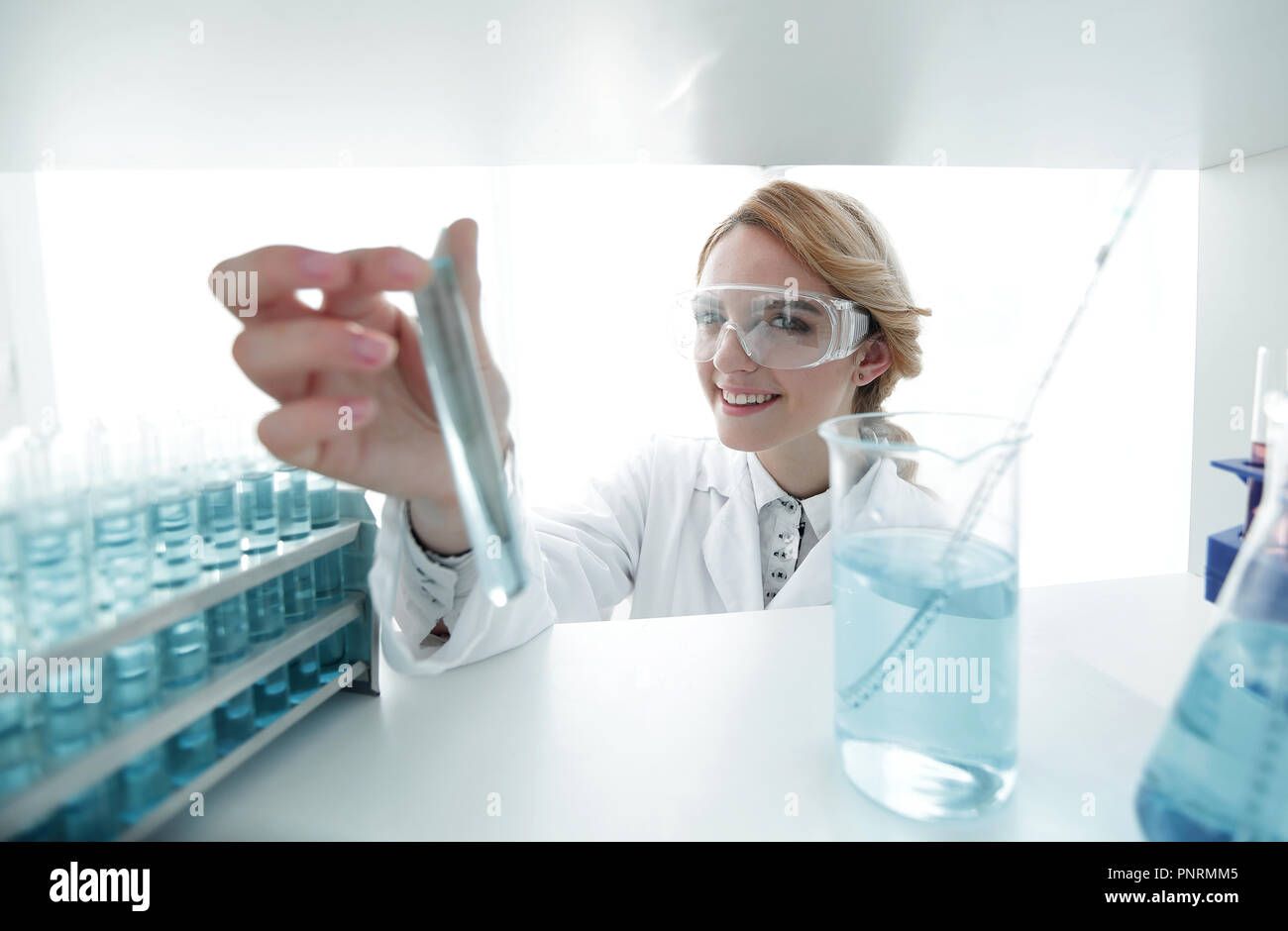 closeup.portrait of doctor biologist in the lab Stock Photo - Alamy