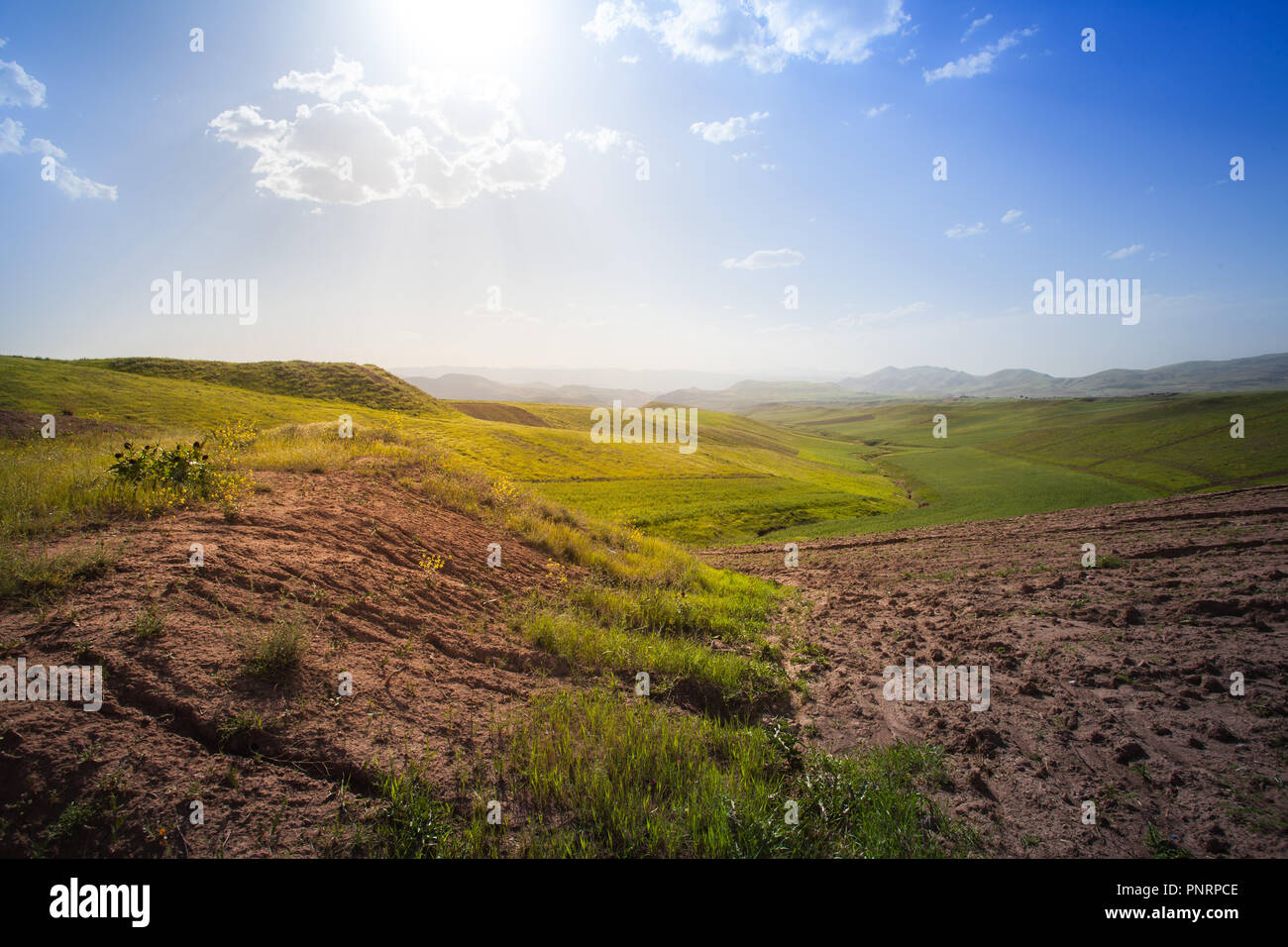 Landscape and nature around Qazvin and Tascht in Iran. One stop during ...