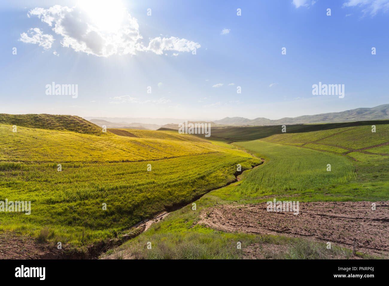 Landscape and nature around Qazvin and Tascht in Iran. One stop during ...