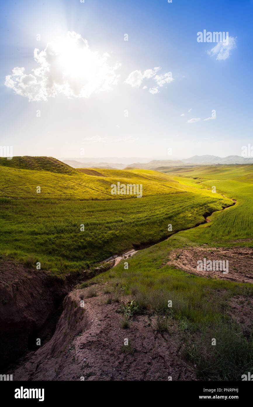 Landscape and nature around Qazvin and Tascht in Iran. One stop during ...