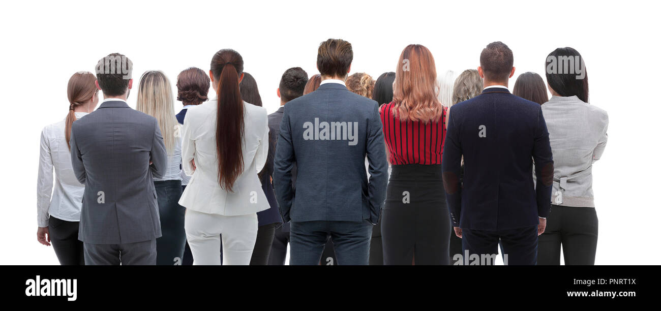 Back view group of business people. Rear view. Isolated over white ...
