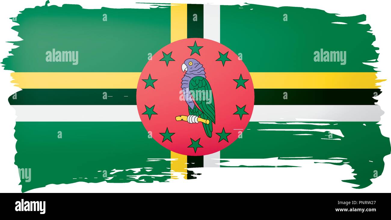 Dominica flag, vector illustration on a white background Stock Vector ...