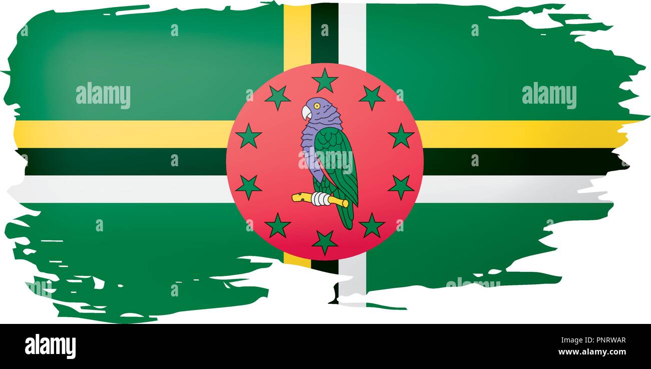 Dominica flag, vector illustration on a white background Stock Vector ...
