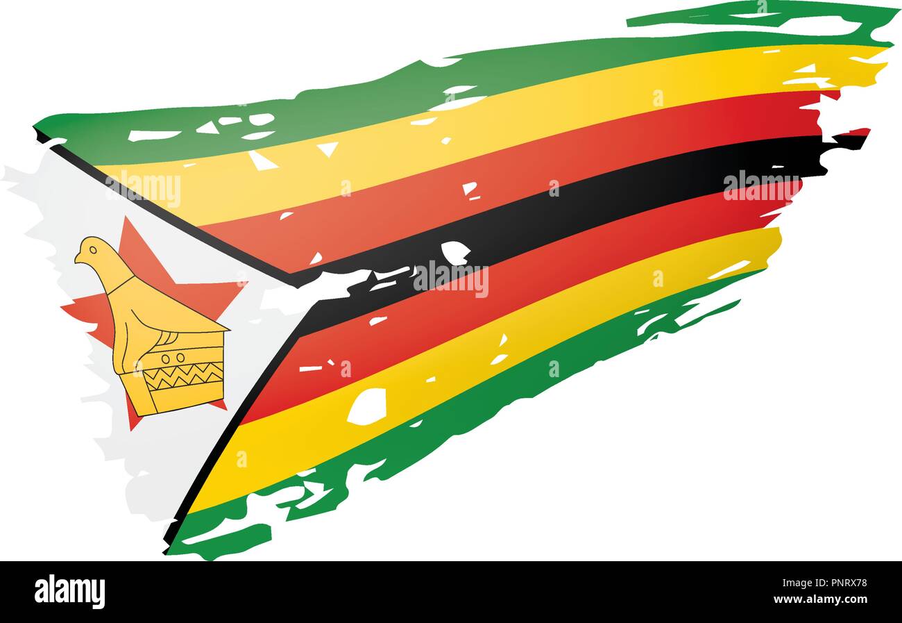 Zimbabwe flag, vector illustration on a white background Stock Vector ...