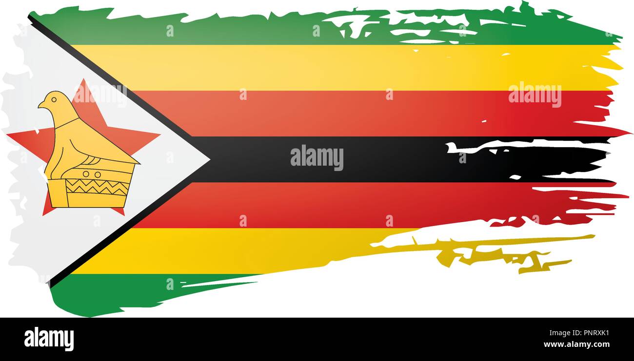 Zimbabwe flag, vector illustration on a white background Stock Vector ...