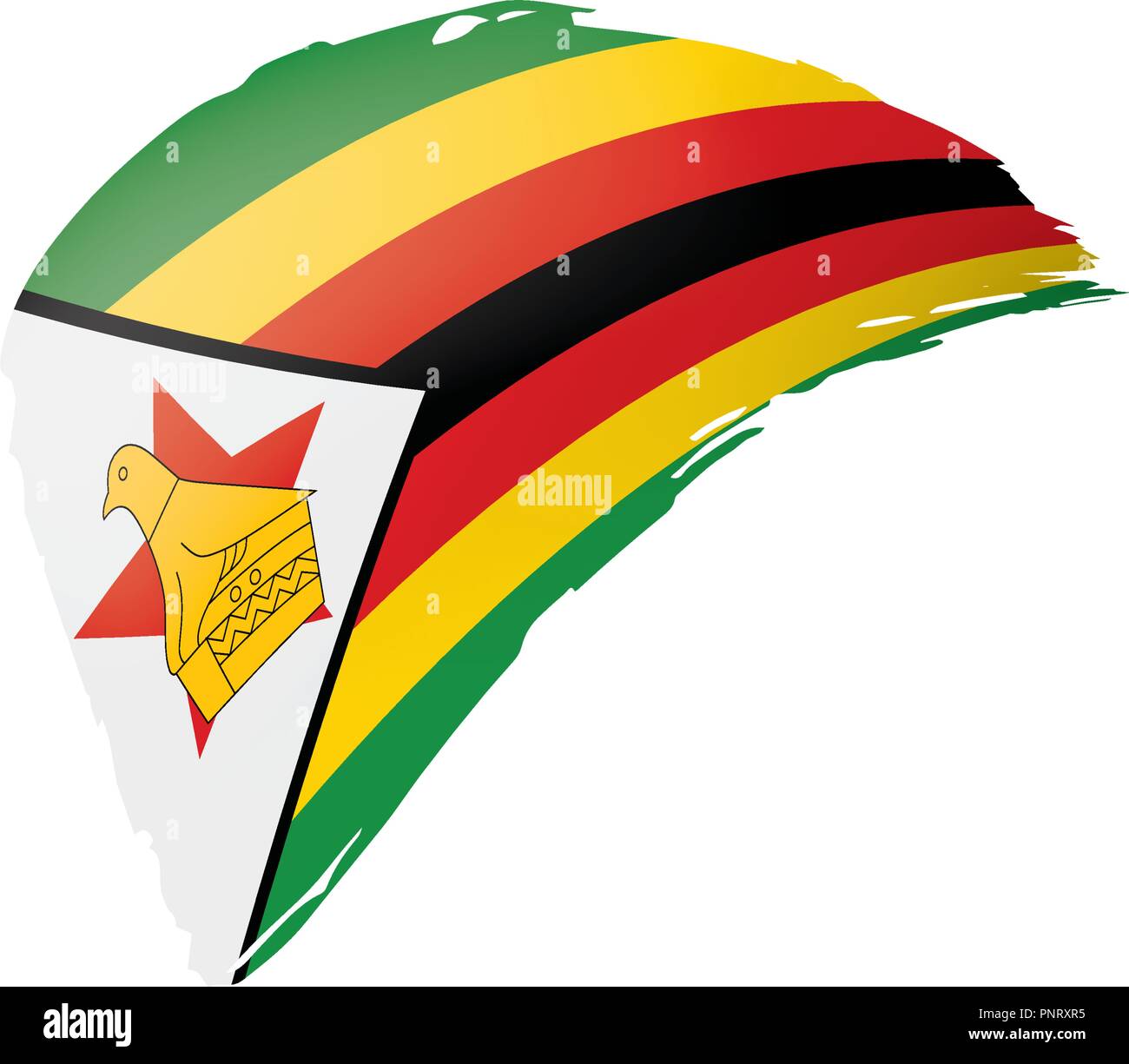 Zimbabwe flag, vector illustration on a white background Stock Vector ...