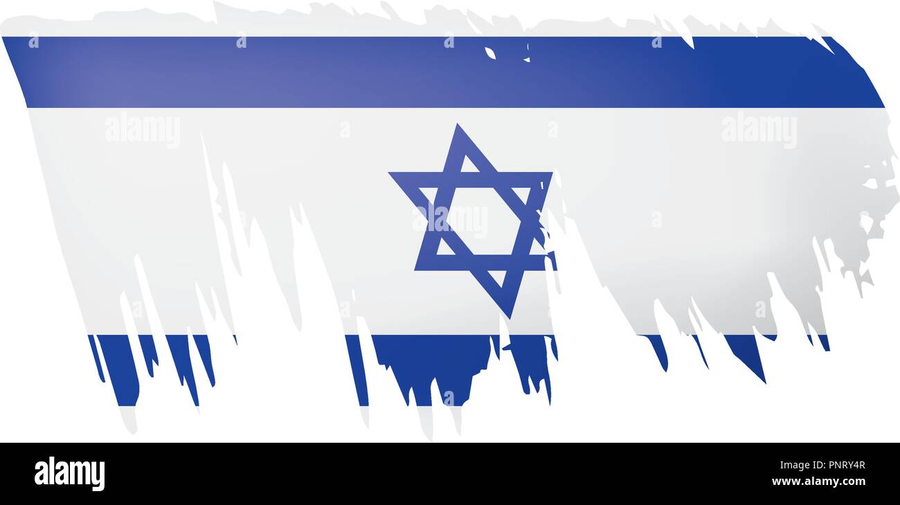 Israel flag, vector illustration on a white background Stock Vector ...