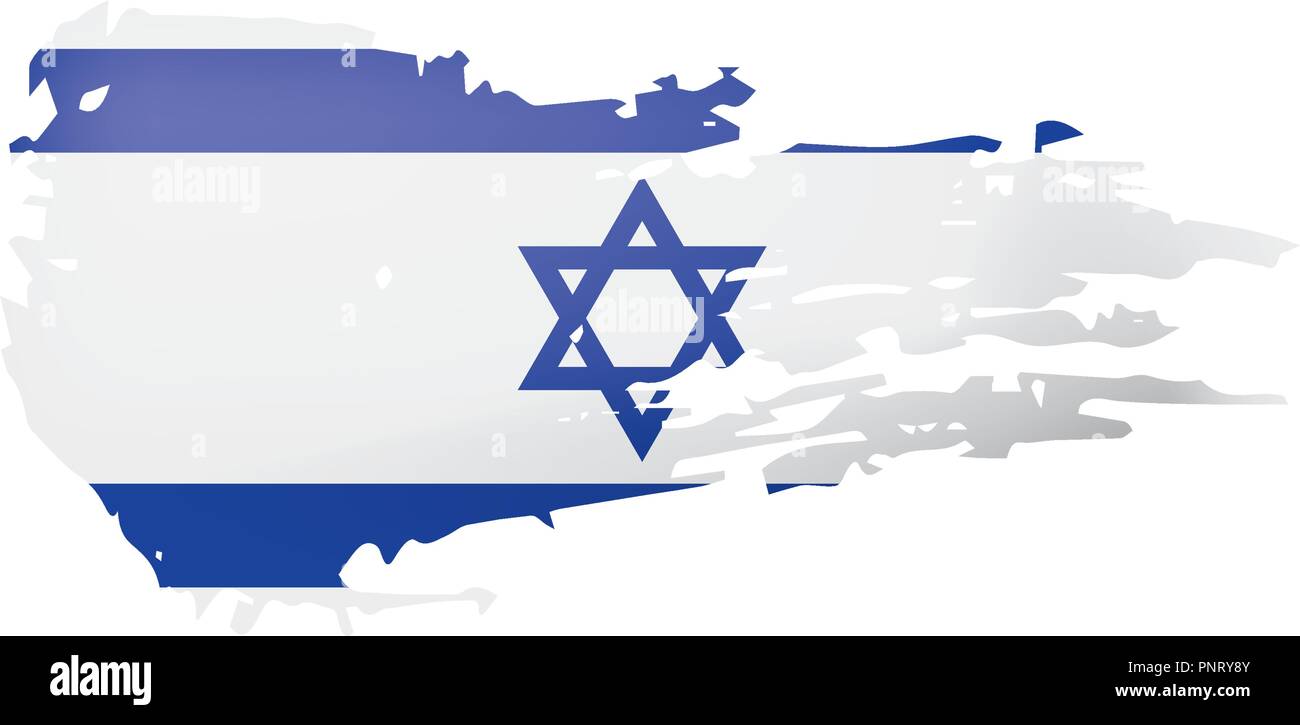 Israel flag, vector illustration on a white background Stock Vector ...