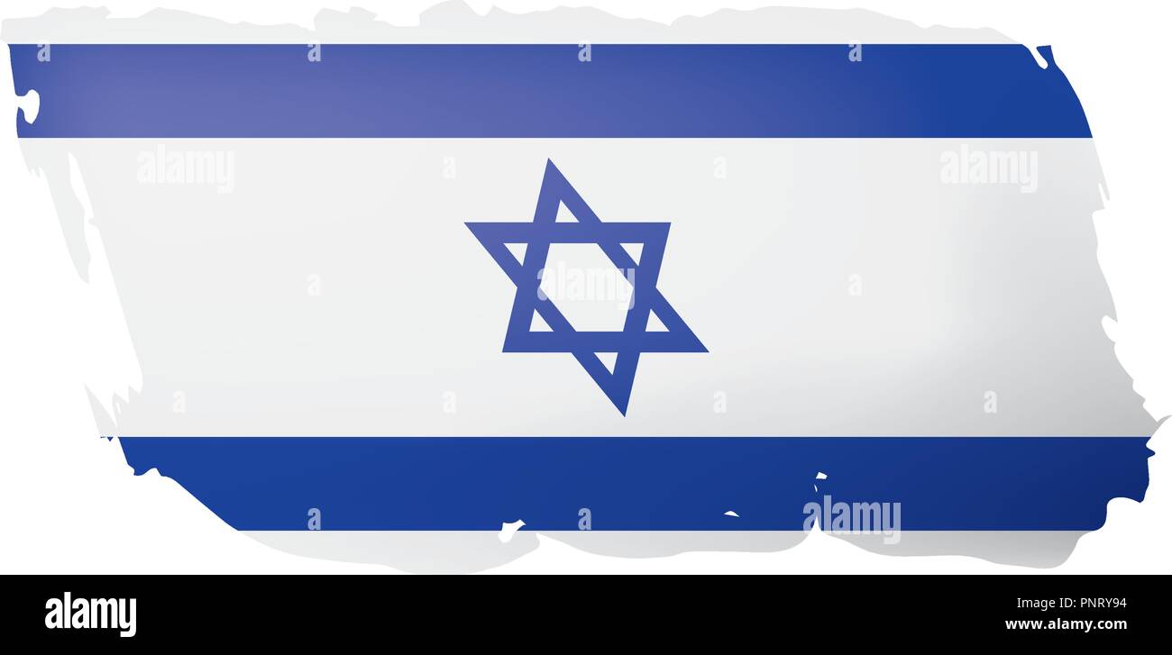Israel flag, vector illustration on a white background Stock Vector ...