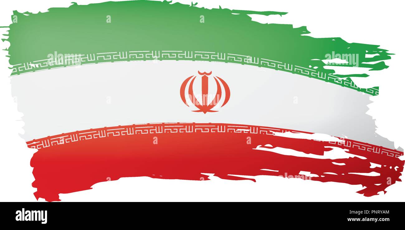 Iran flag, vector illustration on a white background Stock Vector Image ...