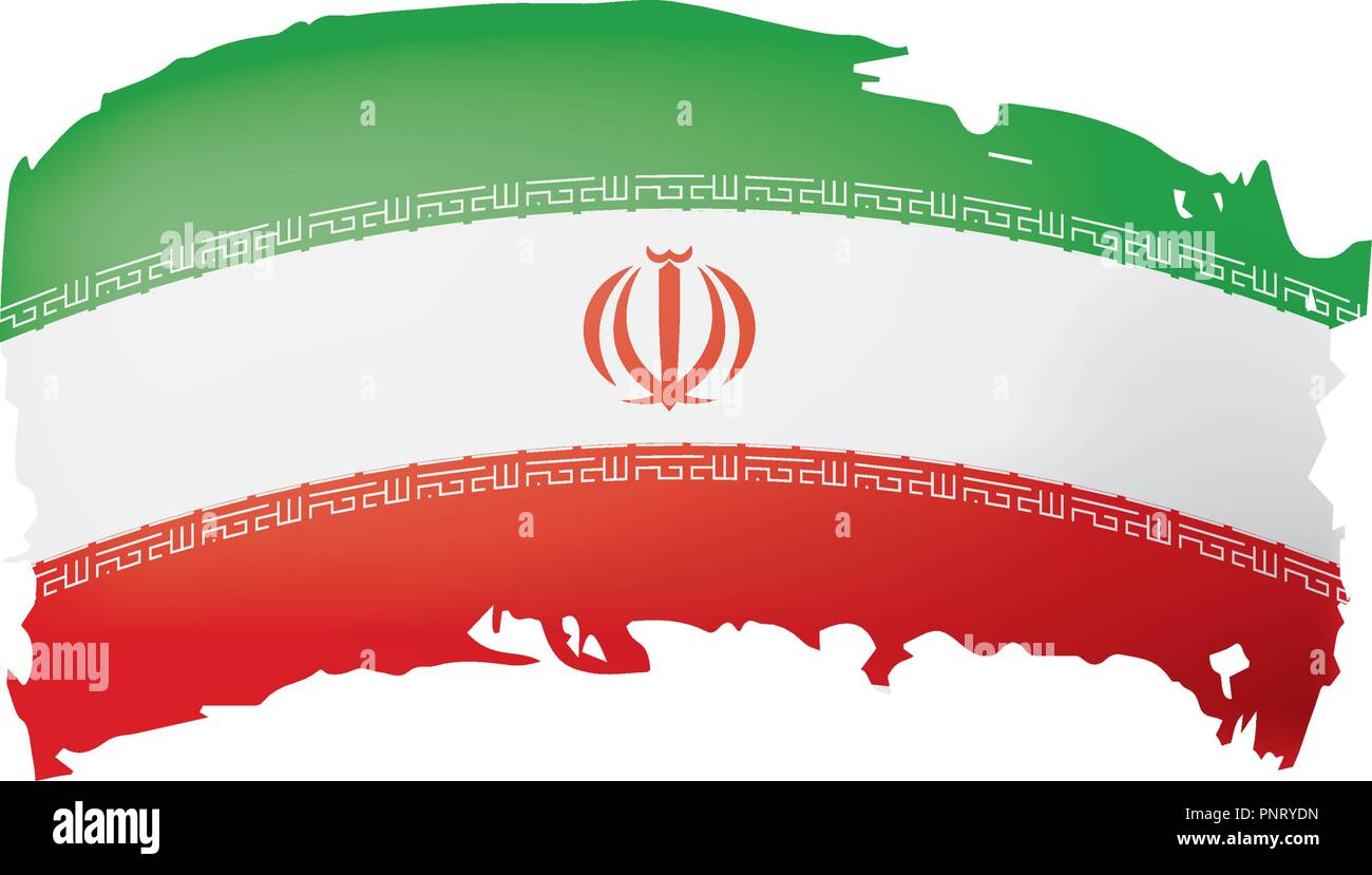 Iran flag, vector illustration on a white background Stock Vector Image ...