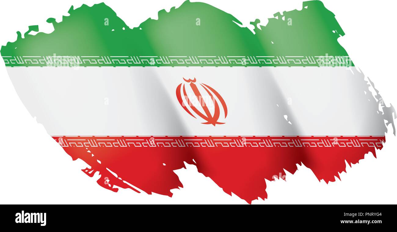 Iran flag, vector illustration on a white background Stock Vector Image ...