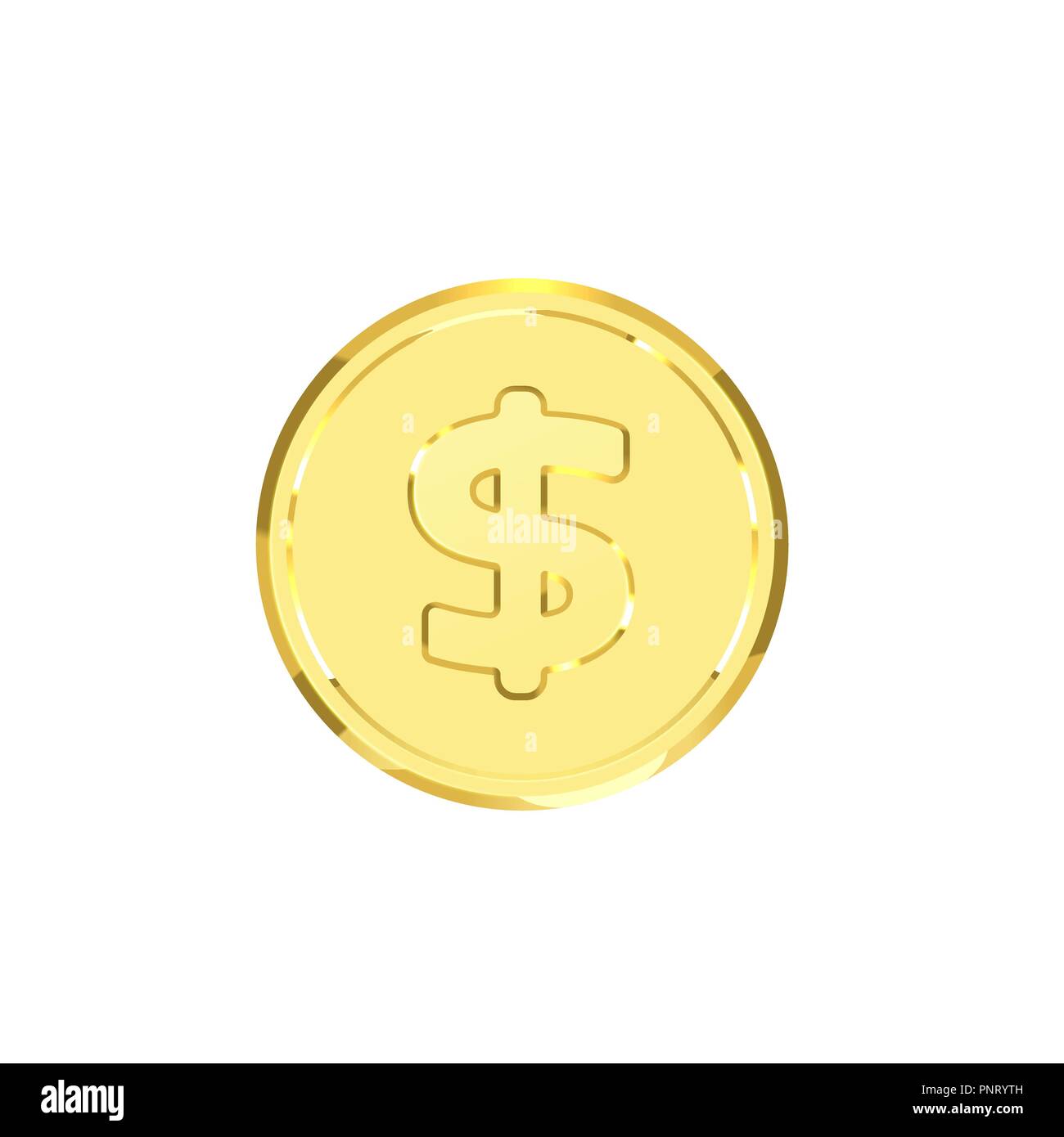 Golden coins. Realistic gold money isolated on white background Stock ...
