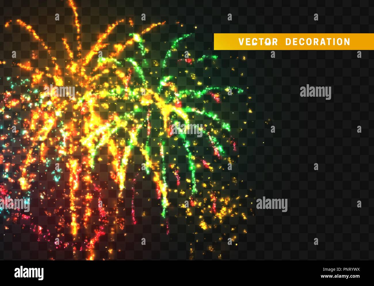 Set festive fireworks isolated on transparent background Stock Vector ...