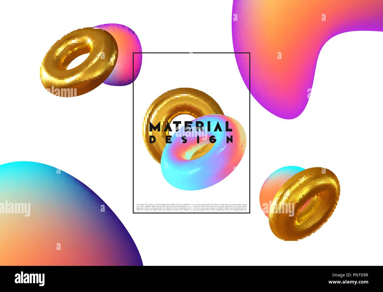 Fashion art, abstract colorful shape of 3d decorative ring. Design ...