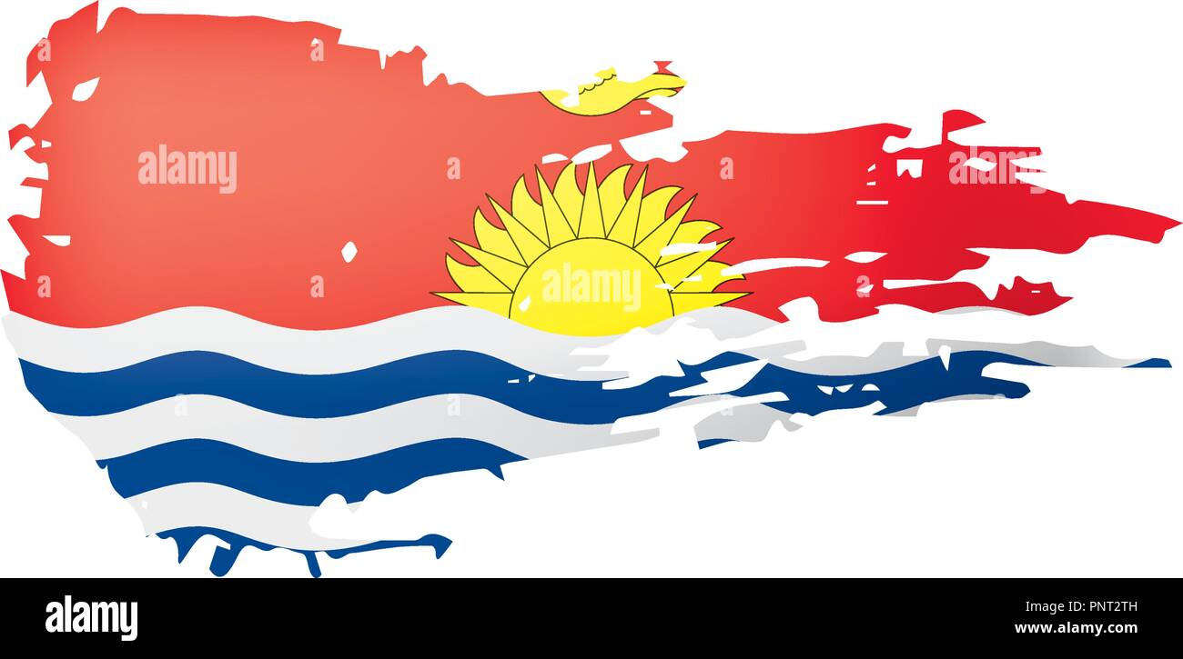 Kiribati flag, vector illustration on a white background Stock Vector ...