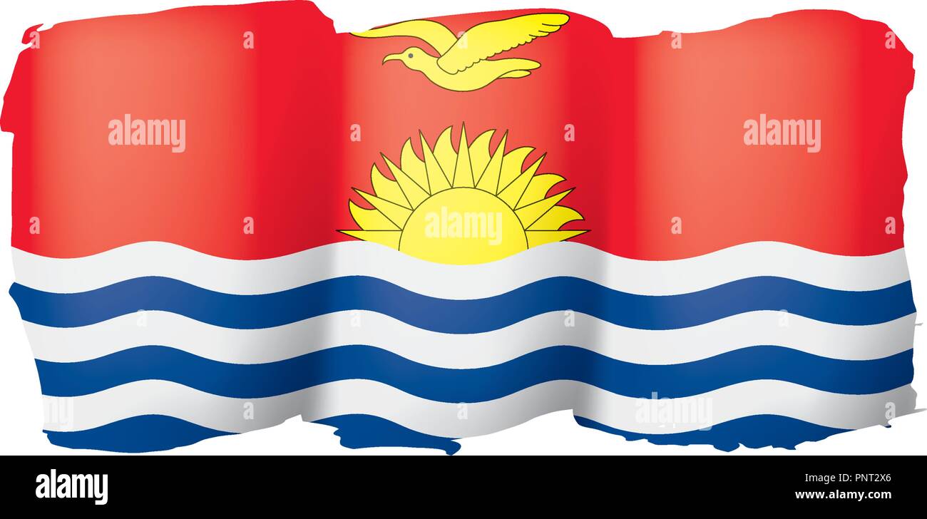 Kiribati flag, vector illustration on a white background Stock Vector ...