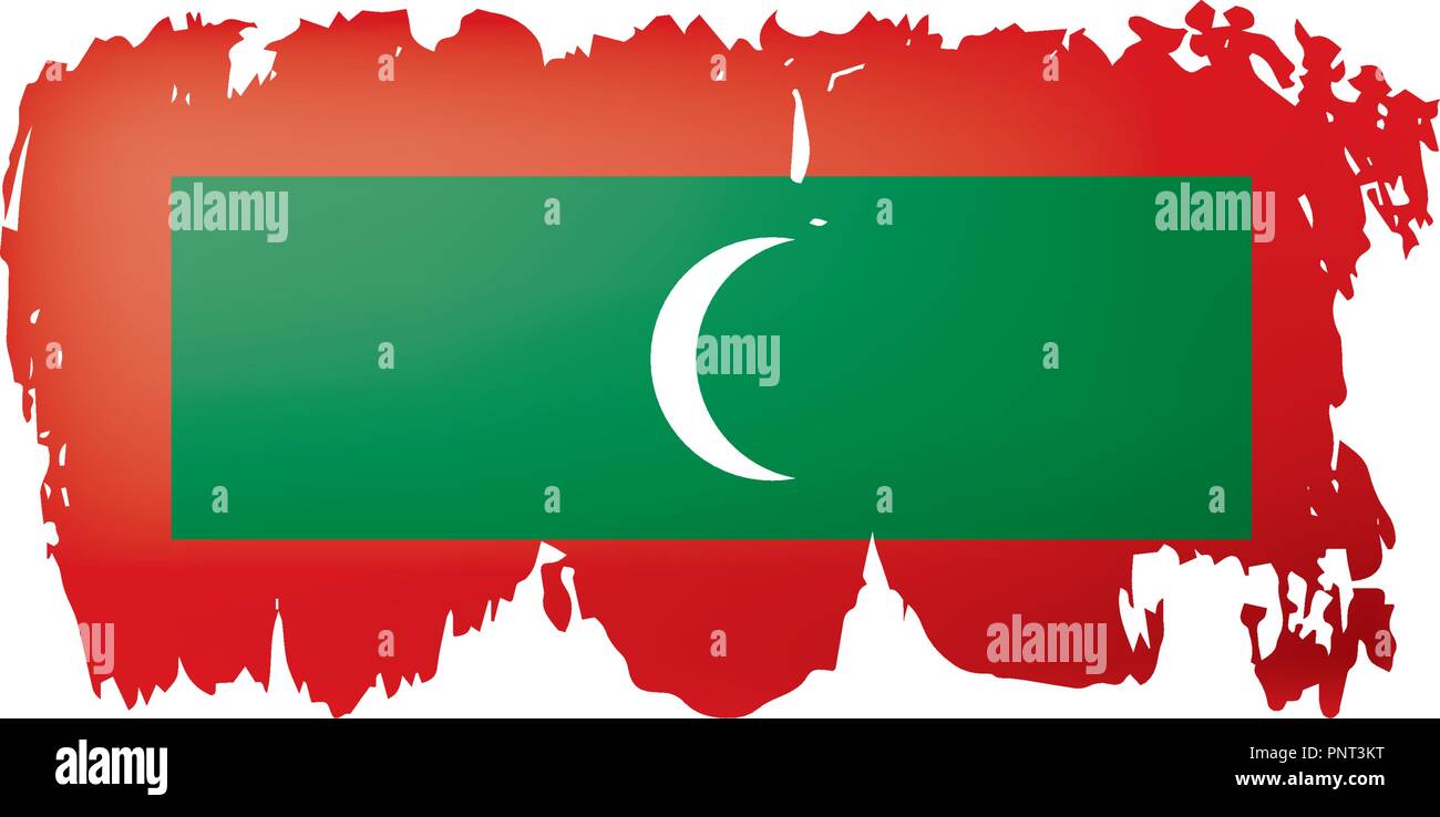 Maldives flag, vector illustration on a white background Stock Vector ...