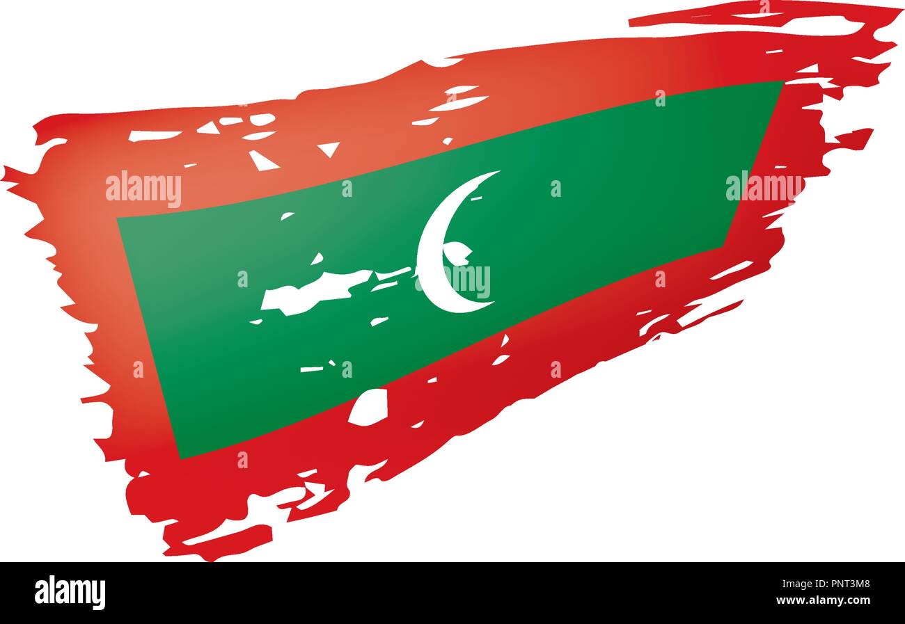 Maldives flag, vector illustration on a white background Stock Vector ...