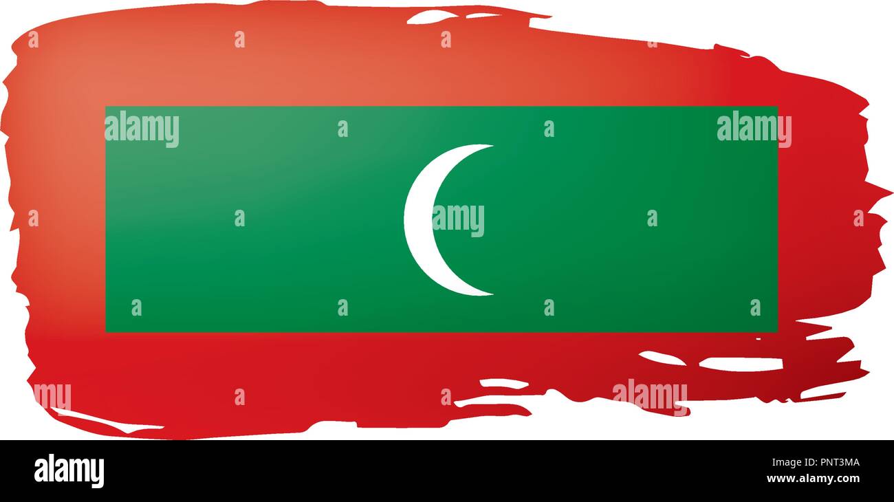 Maldives flag, vector illustration on a white background Stock Vector ...