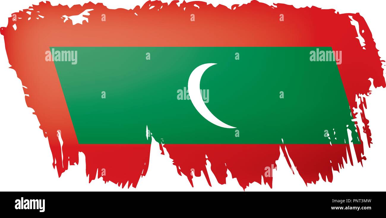 Maldives flag, vector illustration on a white background Stock Vector ...