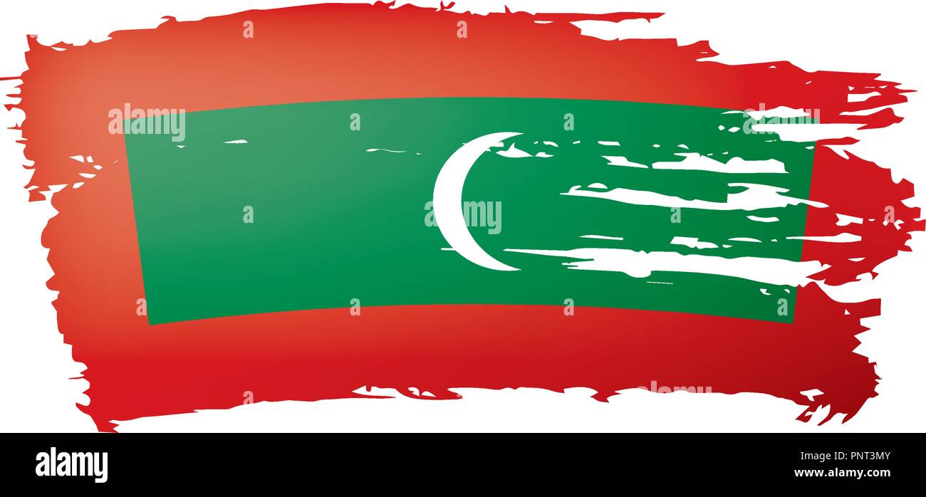 Maldives flag, vector illustration on a white background Stock Vector ...