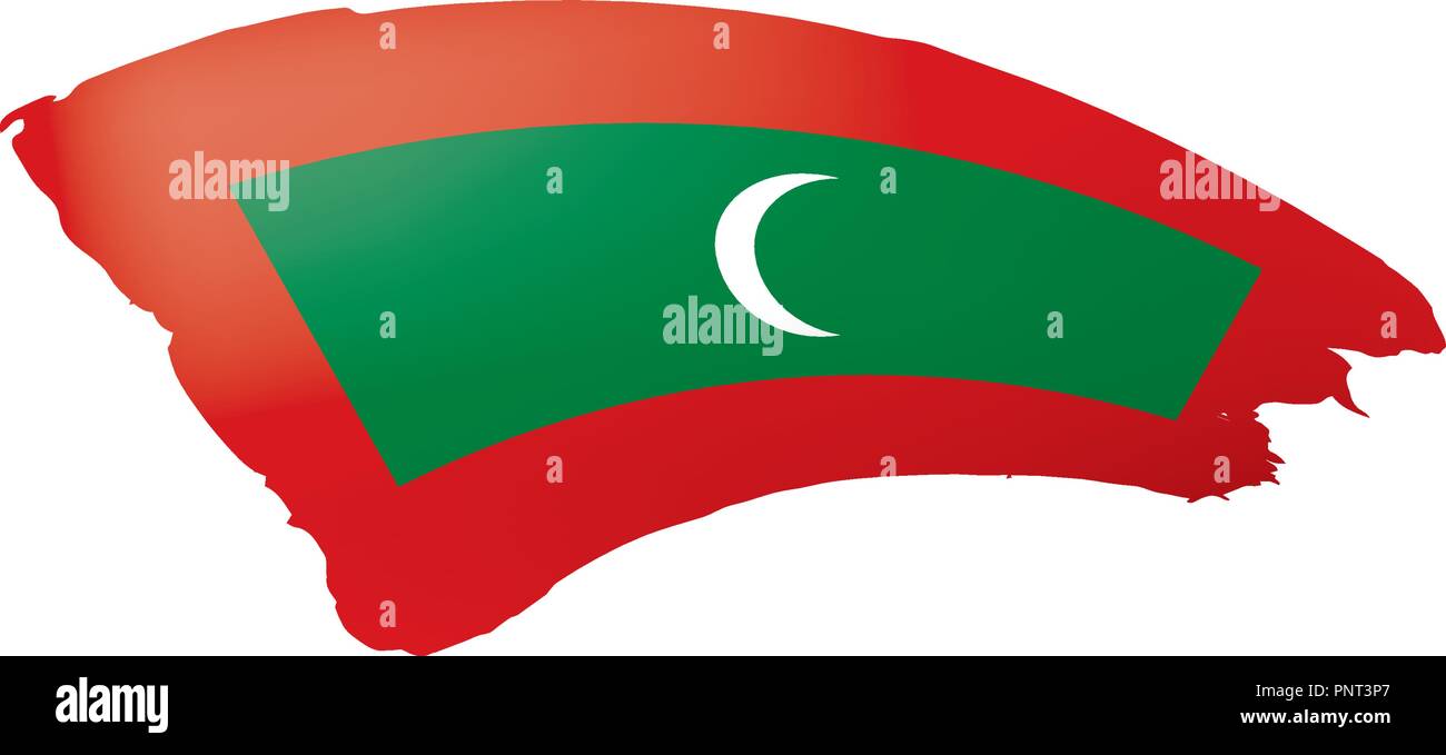 Maldives flag, vector illustration on a white background Stock Vector ...