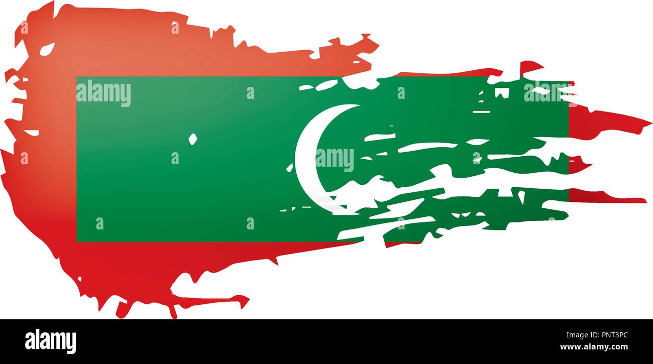 Maldives flag, vector illustration on a white background Stock Vector ...