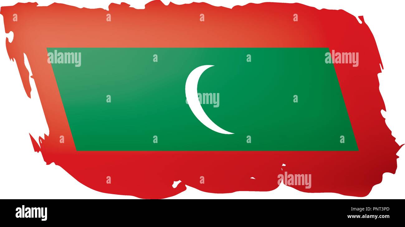 Maldives flag, vector illustration on a white background Stock Vector ...