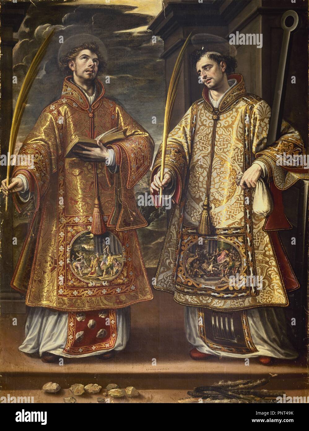 St. Lawrence and St. Stephen - 1580 - oil on canvas. Author: Sanchez ...