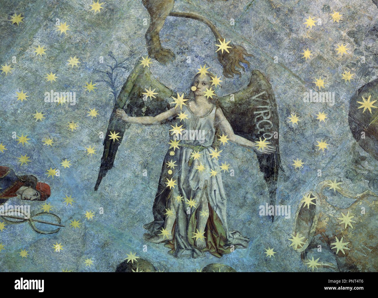 ANCIENT LIBRARY VAULT-DET DE VIRGO-ALADA WITH LILY-FRESCO PAINTING 1490 ...