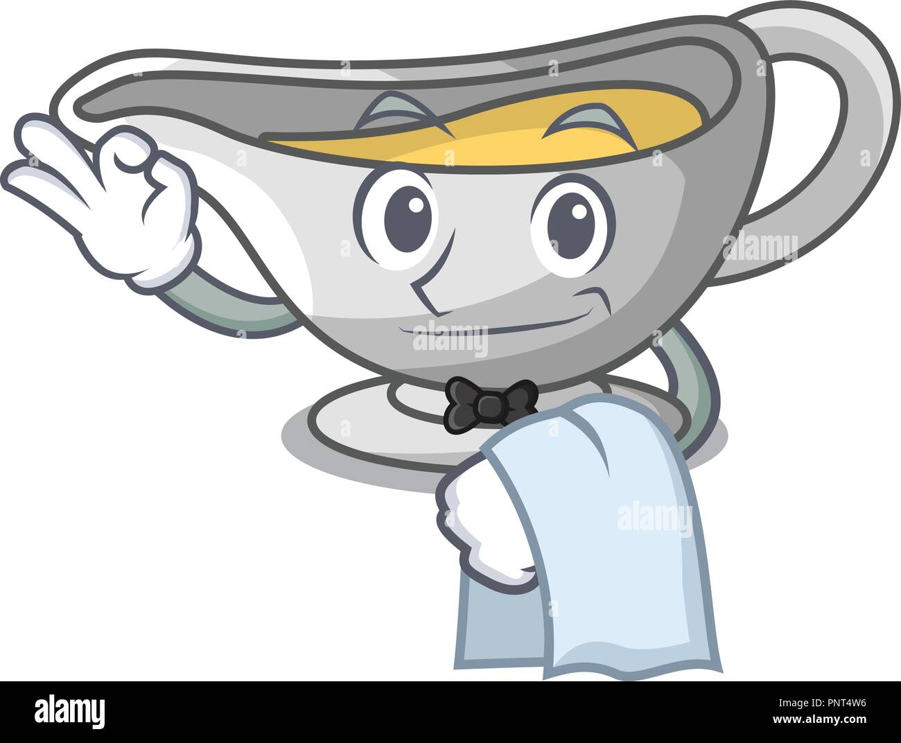 Waiter cartoon sauce boat with turkey gravy Stock Vector Image & Art ...