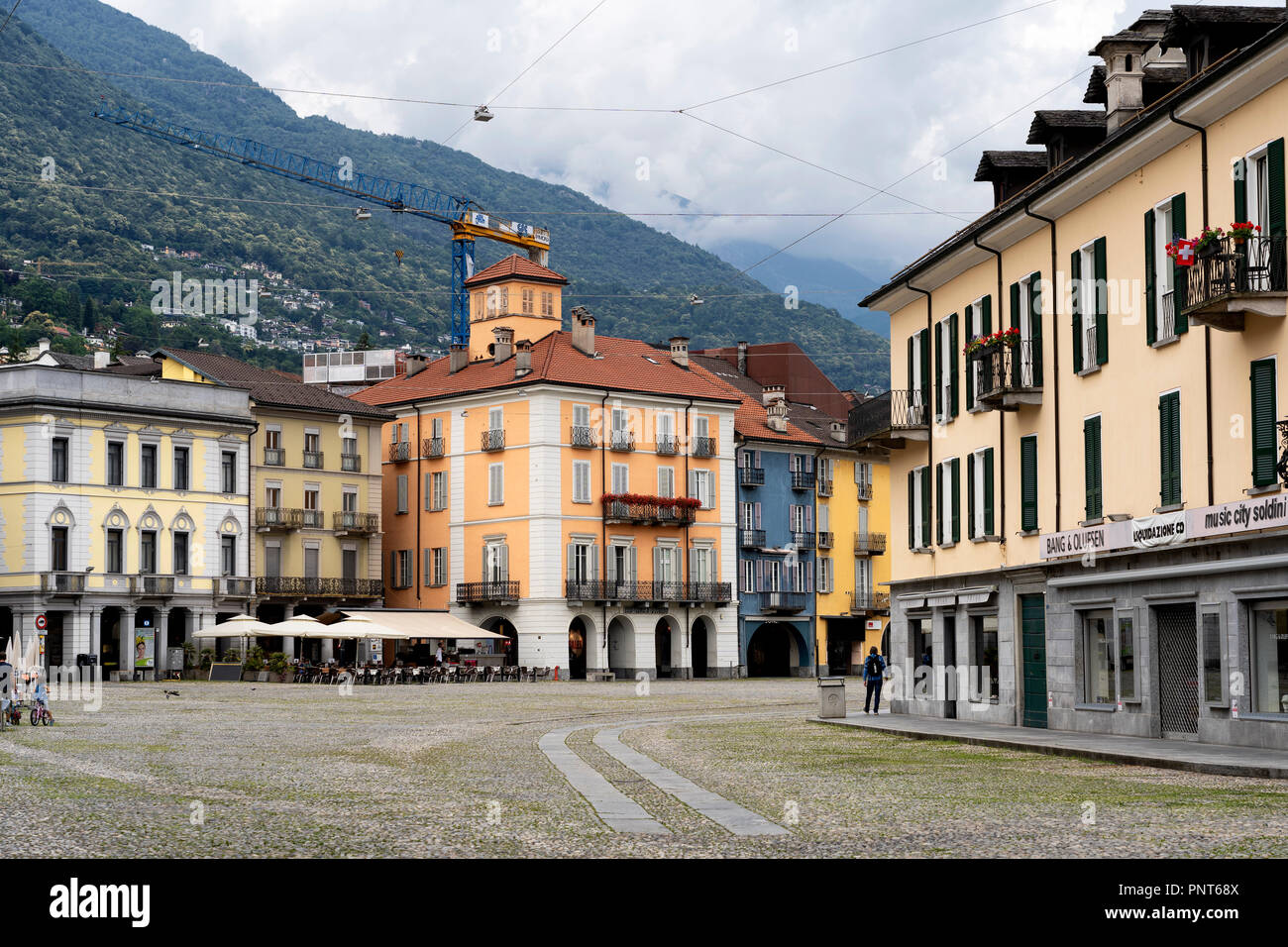 Locarno, Ticino, Switzerland: the main square of the city known as ...