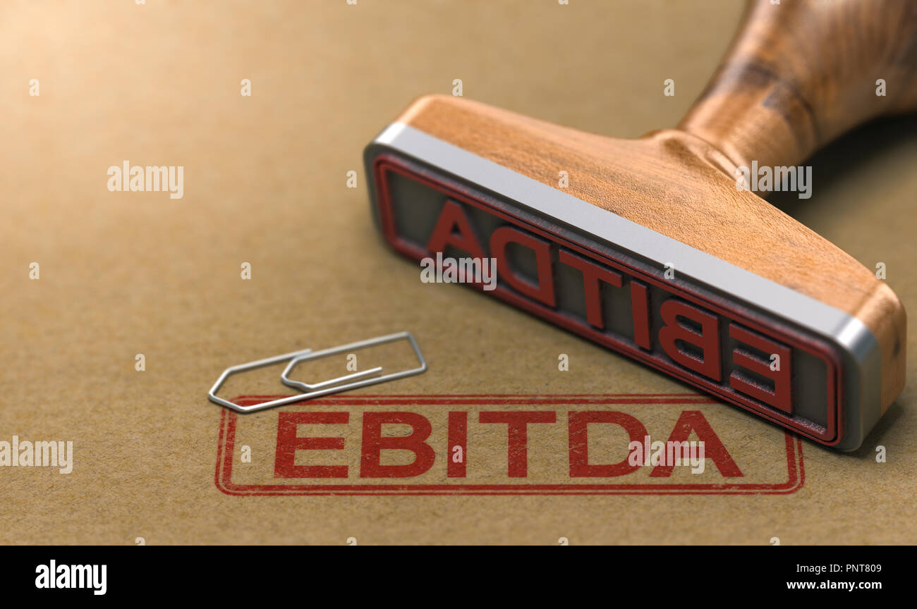 3D illustration of a rubber stamp with the acronym ebitda stamped on ...