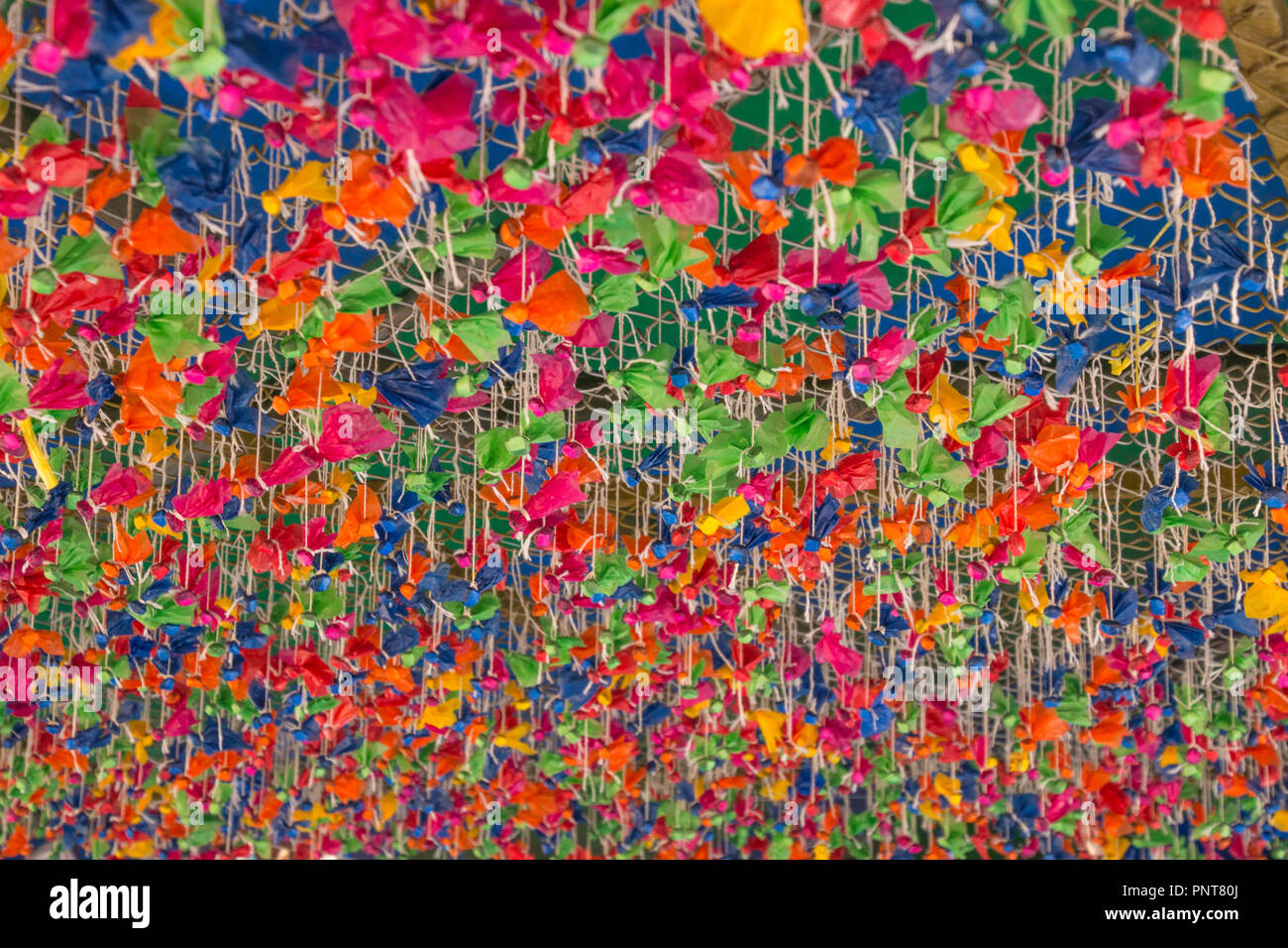 The colorful paper star lucky game in thailand Stock Photo - Alamy